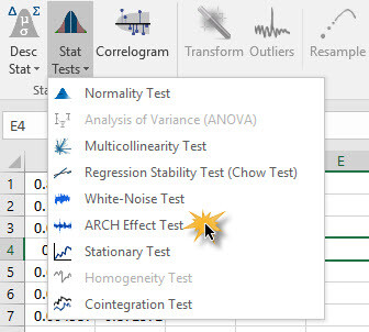 ARCH Effect Test – Help center